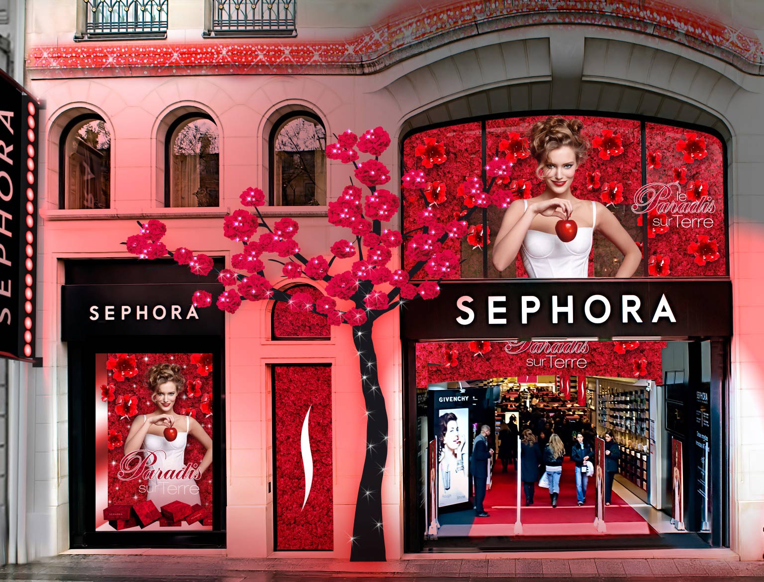 Sephora Flagships Christmas 2010 - Lightroom - Event, Design, Art Direction